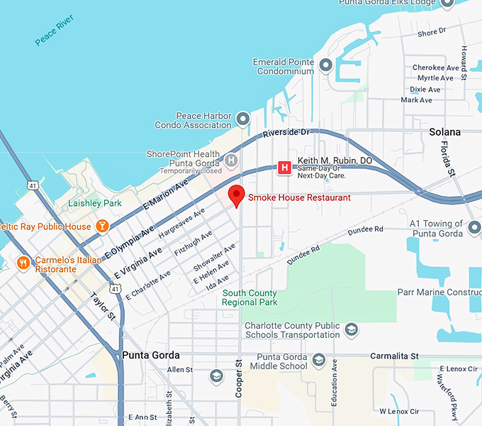 smoke house restaurant map