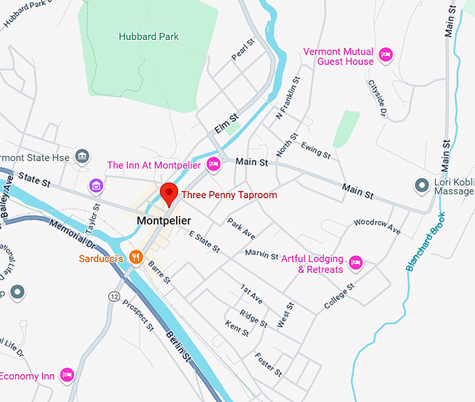 three penny taproom map