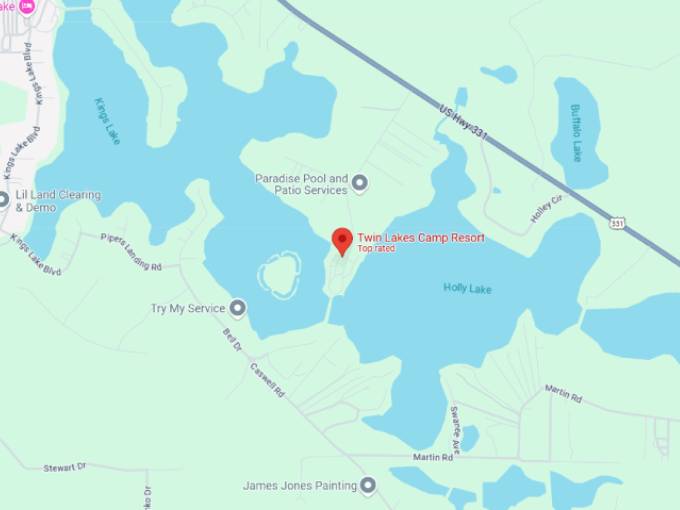 twin lakes camp resort map