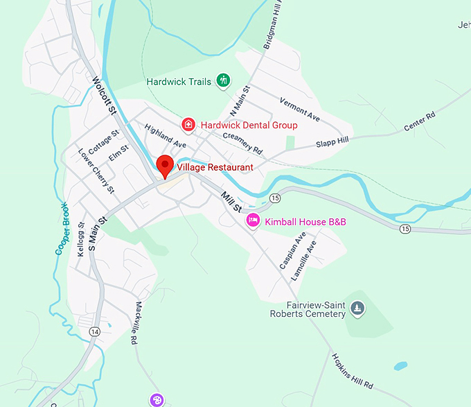 village restaurant map