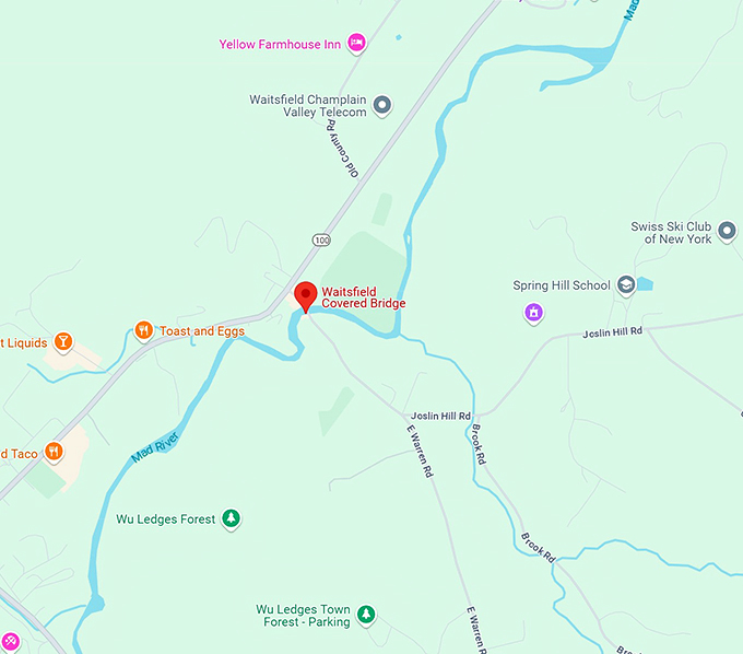 waitsfield covered bridge map