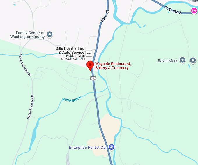wayside restaurant, bakery & creamery map