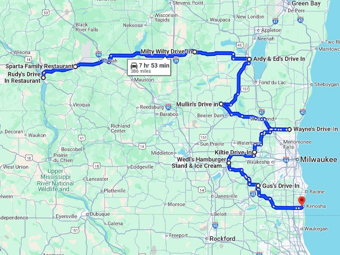 charming wisconsin drive ins map