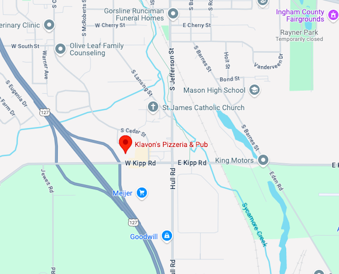 16. klavon's pizzeria & pub map