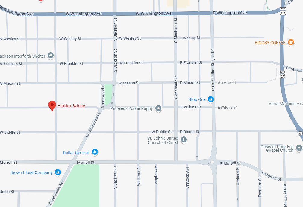 16. Hinkley Bakery map