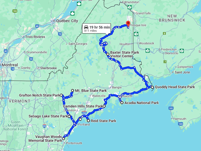 relaxing-maine-road-trip map