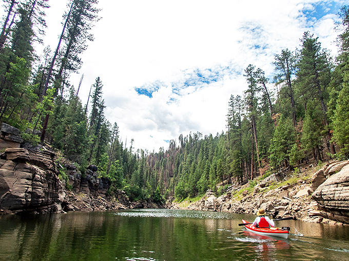 Nature's own infinity pool! This kayaker's paradise is where serenity meets adventure, and stress doesn't stand a chance.