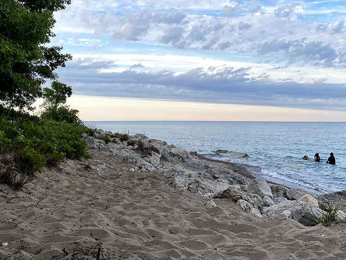 Nature's canvas unfolds: Where the prairie kisses the shore, Illinois Beach State Park offers a slice of coastal paradise in the heartland.