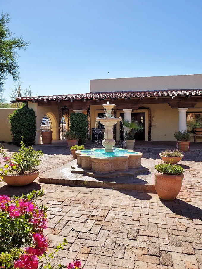 Welcome to the Village at Pinnacle Peak's enchanting courtyard: Where Old West charm meets desert oasis.