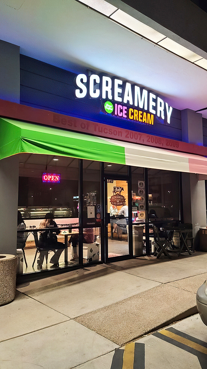 Welcome to flavor paradise! The Screamery's vibrant storefront is like a beacon of deliciousness in the Arizona heat.