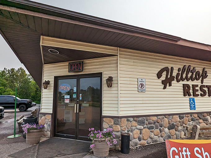 Welcome to carb heaven! The Hilltop Restaurant's unassuming exterior hides a world of culinary delights that'll make your taste buds do a happy dance.