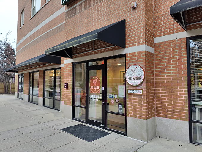 Sidewalk serenity! Egg Harbor Cafe's outdoor seating invites you to sip coffee, people-watch, and pretend you're in a quaint European cafe... right in the heart of Illinois.
