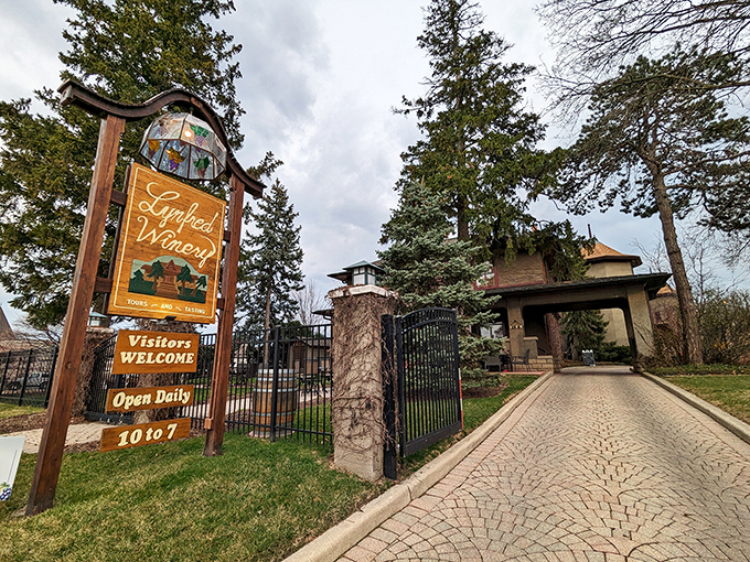 Welcome to wine country… in Illinois! Lynfred Winery's charming entrance beckons like a siren song to oenophiles and curious passersby alike.