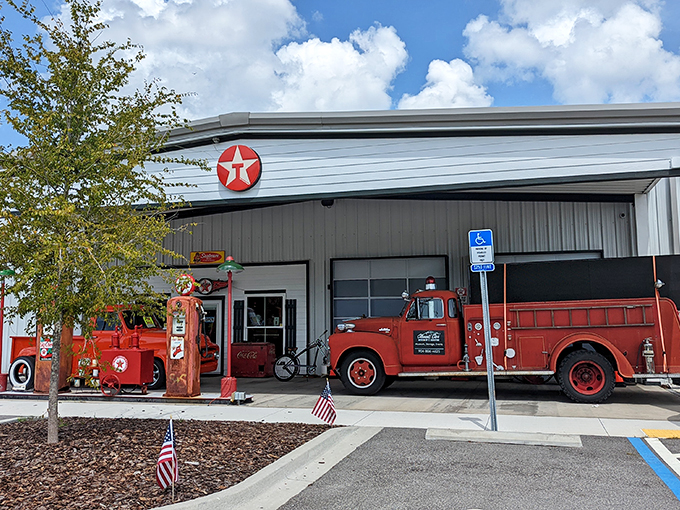 Welcome to automotive heaven! These vintage fire trucks stand guard, ready to rescue you from the mundane and transport you to a world of chrome and nostalgia.