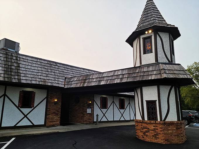 A fairytale castle or a supper club? At Dorf Haus, you get both! This Tudor-style exterior promises a magical evening of German-American delights.