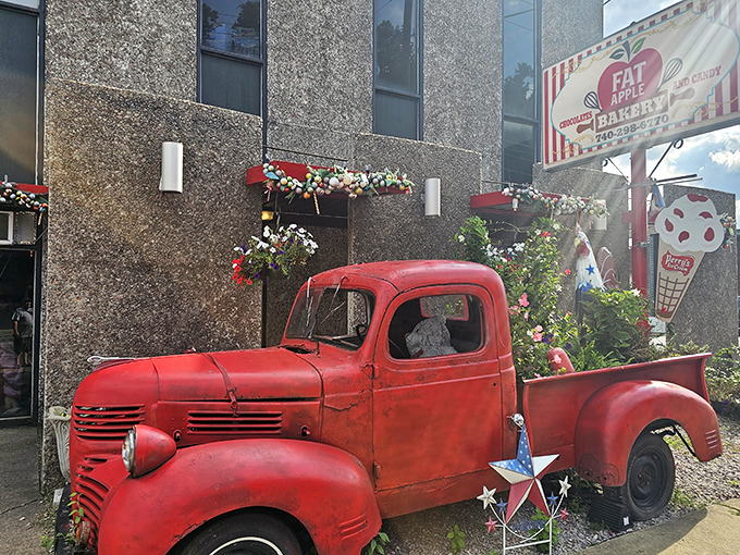 Step right up to the sweetest show in town! The Fat Apple Bakery's whimsical storefront promises a sugar-coated adventure that'll make your inner child do cartwheels.