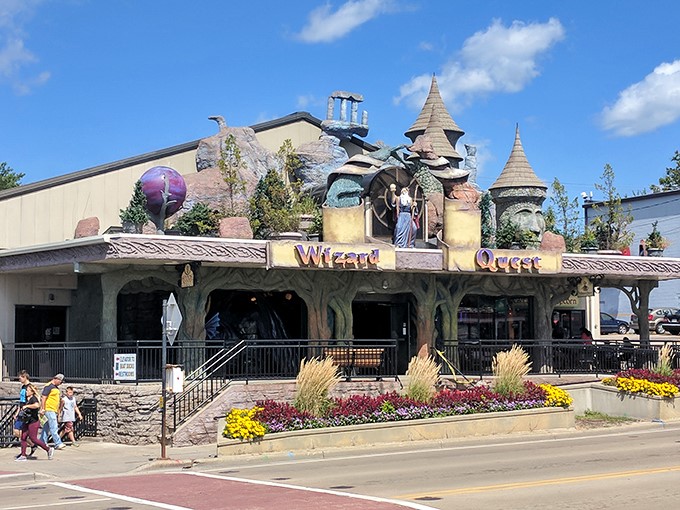 Step into a world where fantasy reigns supreme! Wizard Quest's entrance beckons with glowing castles and mystical creatures, promising adventure at every turn.