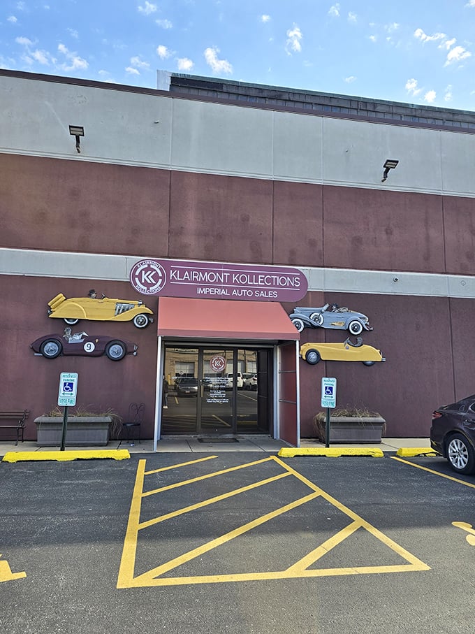 Unassuming on the outside, but inside? A gearhead's dream come true! This automotive wonderland is like Willy Wonka's factory for car lovers.