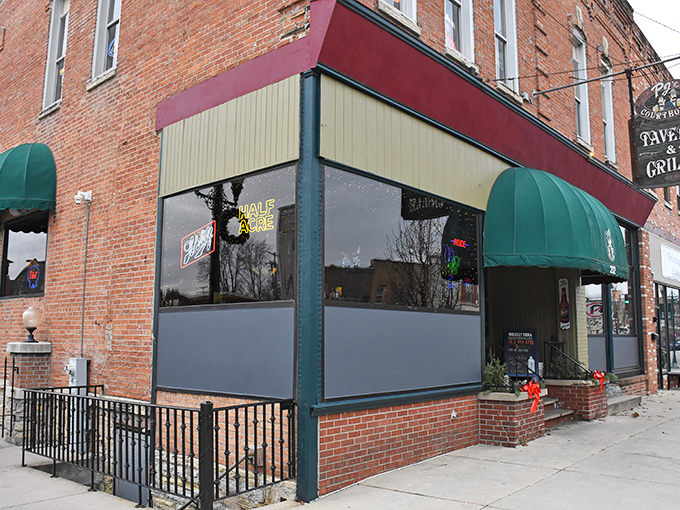 A brick-and-mortar time machine: PJ's Courthouse Tavern stands proudly on the corner, its green awnings beckoning like a culinary siren song to hungry passersby.