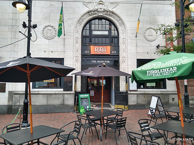 Step into a slice of Ireland! This grand entrance isn't just inviting; it's practically rolling out the green carpet for your taste buds.