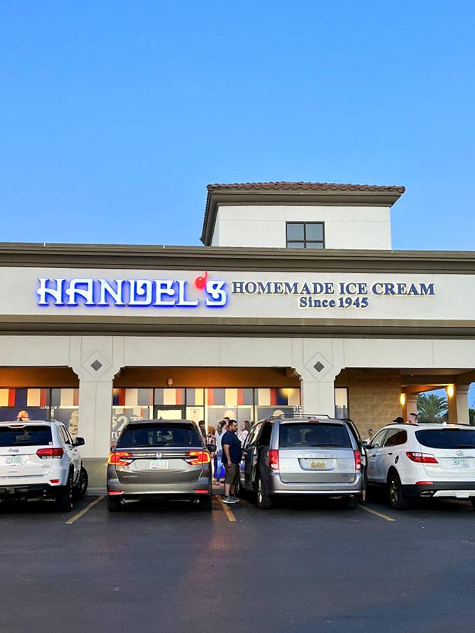 A beacon of sweetness! Handel's glows invitingly against the Arizona sky, promising icy relief from the desert heat.