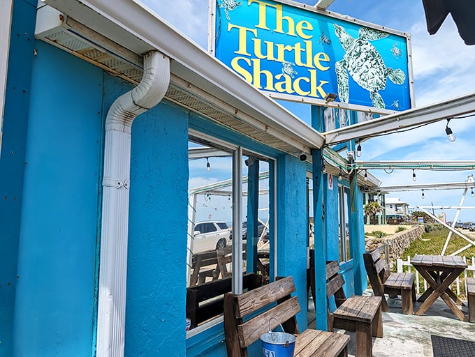 Blue as the Florida sky, this beachside shack beckons like a siren's call. Who needs a fancy facade when you've got charm and character by the bucketful?