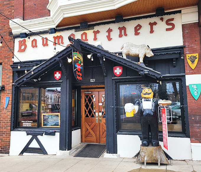 Where Swiss charm meets Wisconsin whimsy: Baumgartner's, the tavern where even the roof goat knows it's gouda to be here!