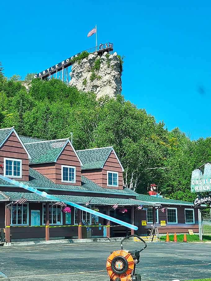"Castle Rock: Where nature decided to play Jenga with limestone!" This towering formation offers breathtaking views and a stairway to cloud-level selfies.
