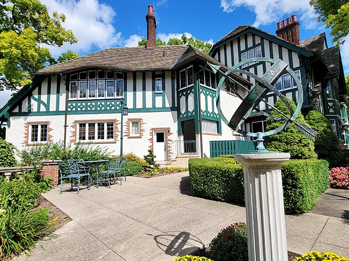 Tudor charm meets Midwest hospitality! This isn't your average summer cottage - it's a cereal tycoon's dream home come to life.