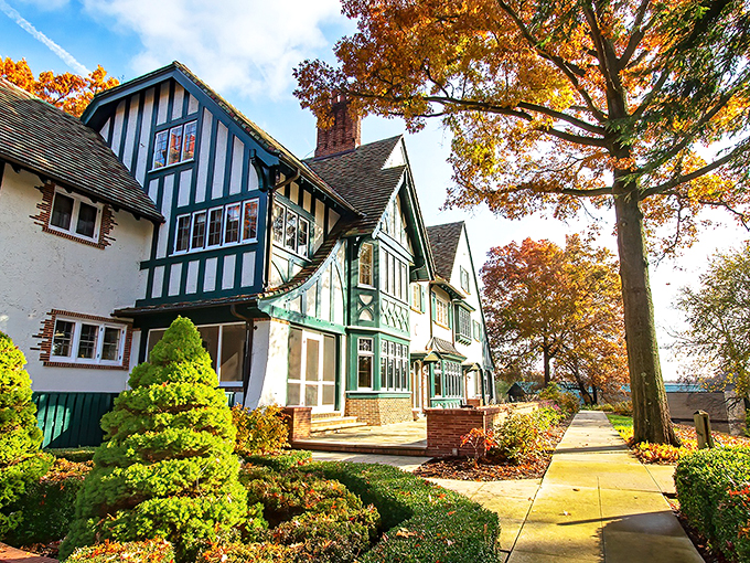 Tudor charm meets Midwest hospitality! This isn't your average summer cottage - it's a cereal tycoon's dream home come to life.