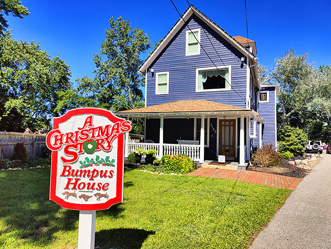 "Holy nostalgia, Batman!" This house isn't just a building; it's a time machine to your childhood Christmas dreams.