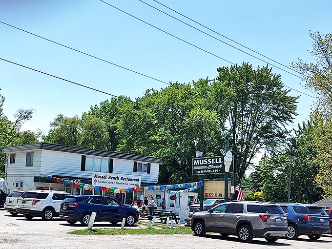 Welcome to flavor town! Mussell Beach Drive-In stands proud, a beacon of nostalgia and mouthwatering delights in Bay City.