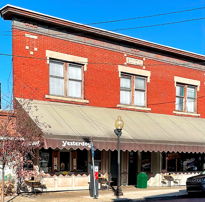 Step into a time warp! Yesterdog's vintage storefront is like a portal to the golden age of hot dogs and rock 'n' roll.