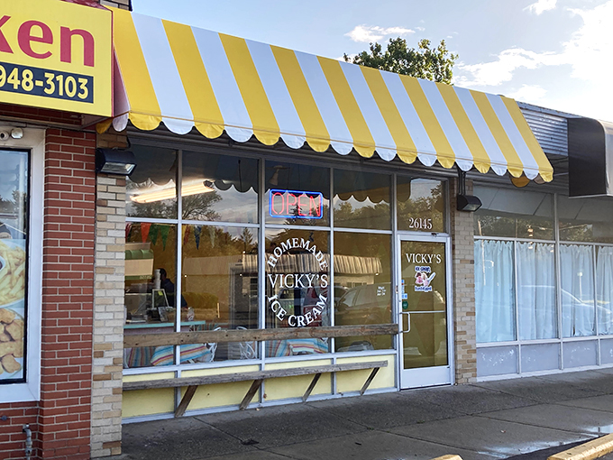 Step into a world where calories don't count! Vicky's cheerful exterior promises sweet adventures and frozen delights for the young at heart.