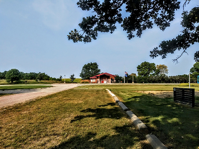 Welcome to Kilen Woods, where nature rolls out the red carpet! This charming entrance building is like Minnesota's version of a cozy bed and breakfast for outdoor enthusiasts.