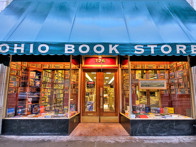 A literary skyscraper beckons! The Ohio Book Store's grand facade promises five floors of bookish delights, a bibliophile's dream come true.