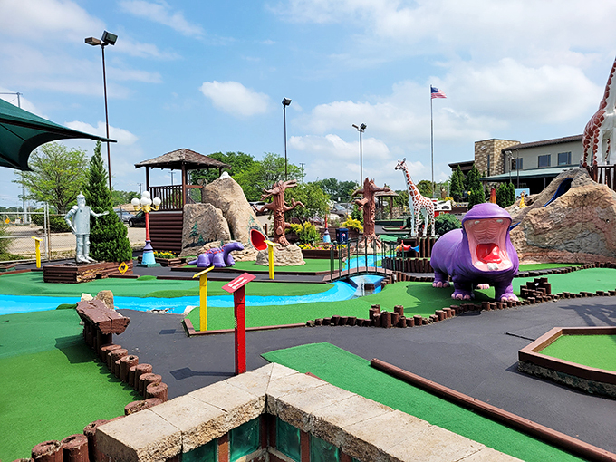 Welcome to Wonderland! Vitense Golfland's outdoor mini-golf course is where Alice's adventures meet Happy Gilmore's wildest dreams.