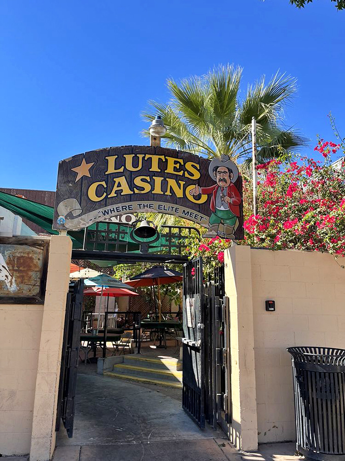 Welcome to Lutes Casino, where the Wild West meets Willy Wonka! This quirky entrance promises a feast for both your eyes and your taste buds.