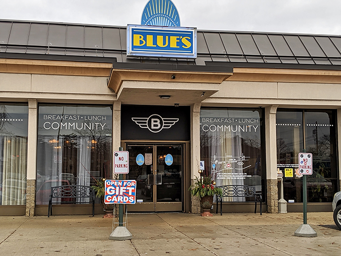 Blue's the day away! This unassuming storefront hides a breakfast bonanza that'll make your taste buds sing like Sinatra at the Sands.