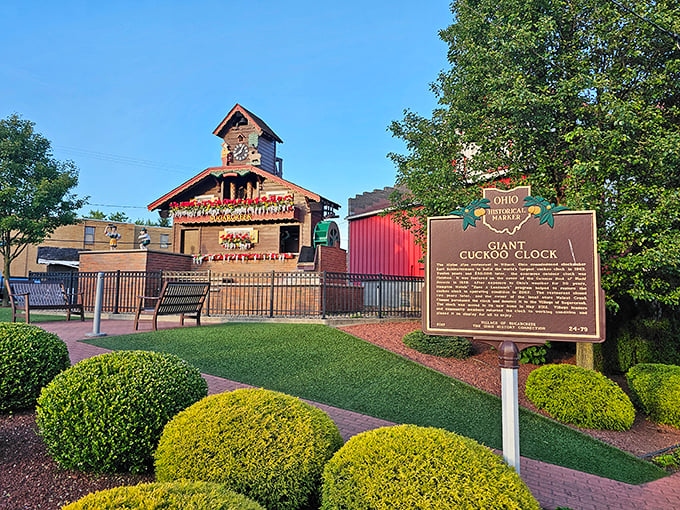 "Honey, I blew up the cuckoo clock!" This Swiss chalet on steroids is Sugarcreek's claim to fame, proving that sometimes, bigger really is better.