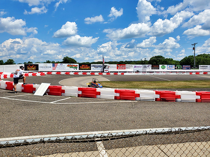 Zoom zoom with a view! This go-kart track is like a miniature Monaco, complete with sponsor-adorned walls and enough twists to make your head spin.