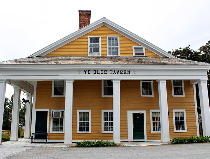 A colonial time capsule with wheels! This charming yellow exterior might just transport you back to the 1700s&mdash;no DeLorean required.