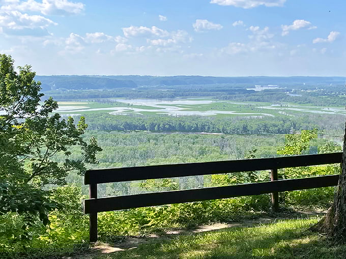 Nature's own infinity pool! This vista stretches farther than my waistline after a Wisconsin cheese tour.