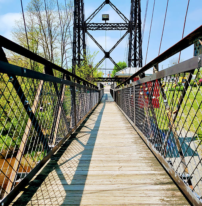 A bridge to the past: The Two Cent Bridge stands tall, a testament to frugality and engineering prowess. Who knew pocket change could build something so grand?