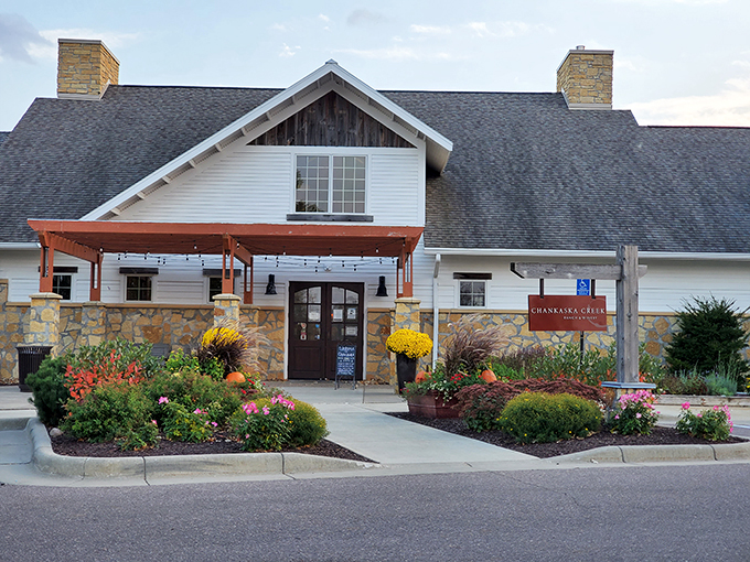 Welcome to wine country, Minnesota-style! Chankaska Creek's charming exterior is like a cozy sweater for your soul &ndash; inviting, warm, and oh-so-Midwestern.