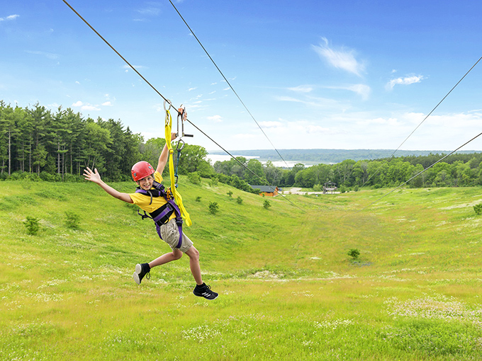 Soaring through the sky like a Wisconsin eagle (minus the feathers)! This zipline adventure offers breathtaking views and an adrenaline rush that'll make your cheese curds quiver.