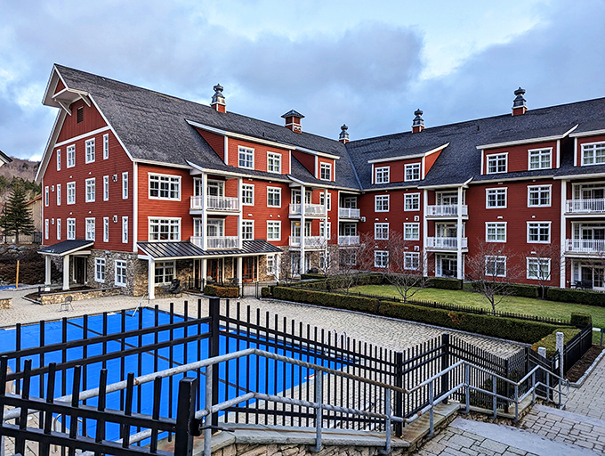 Red-hot relaxation! This barn-inspired beauty isn't just a pretty face &ndash; it's your ticket to alpine bliss. Sugarbush's lodging is where rustic charm meets modern luxury.
