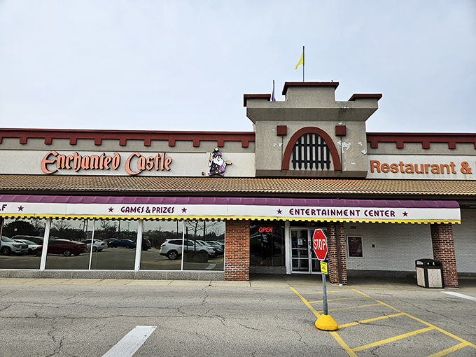 A castle in suburbia? Enchanted Castle's facade promises medieval mirth with a side of modern merriment. Who knew knights liked neon?