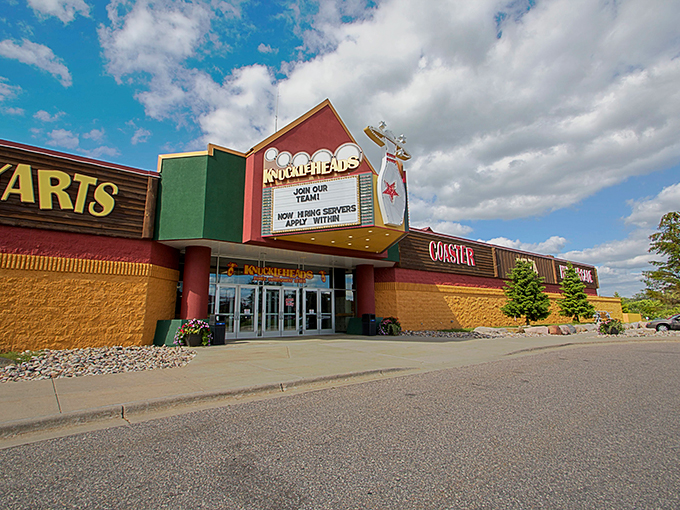 Welcome to Knuckleheads, where fun comes in all sizes! This colorful exterior promises a world of excitement waiting just beyond those doors.