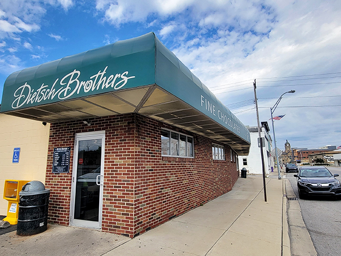 A sweet welcome awaits! Dietsch Brothers' iconic green awning beckons like a beacon of sugary salvation in Findlay, Ohio.